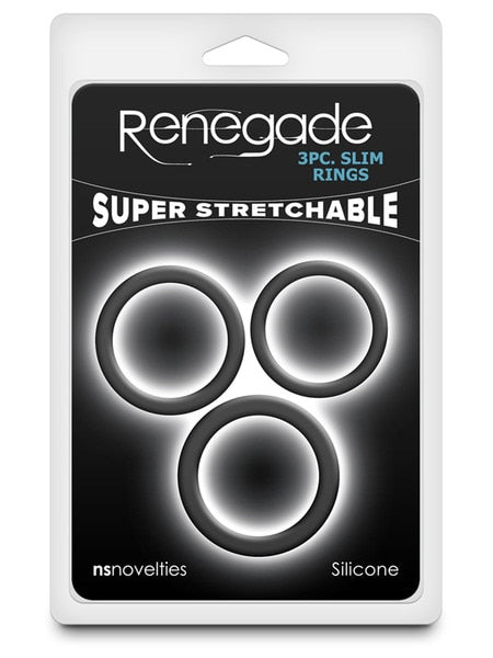 Renegade 3pc Slim Rings Black