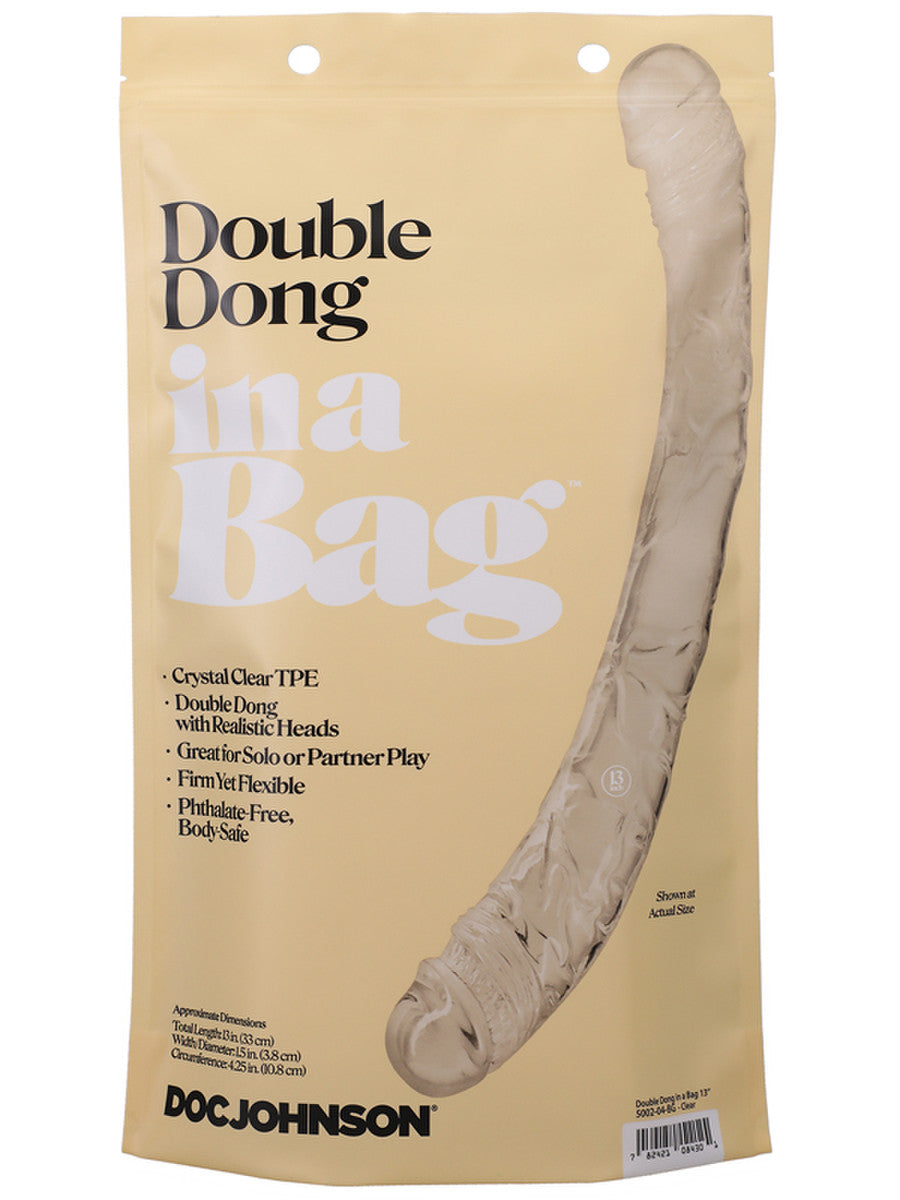 DOUBLE DONG IN A BAG 13 INCH CLEAR