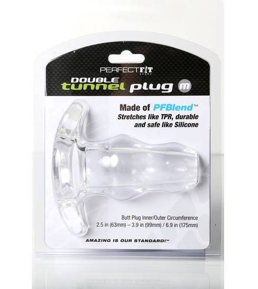 Double Tunnel Plug - Medium Clear