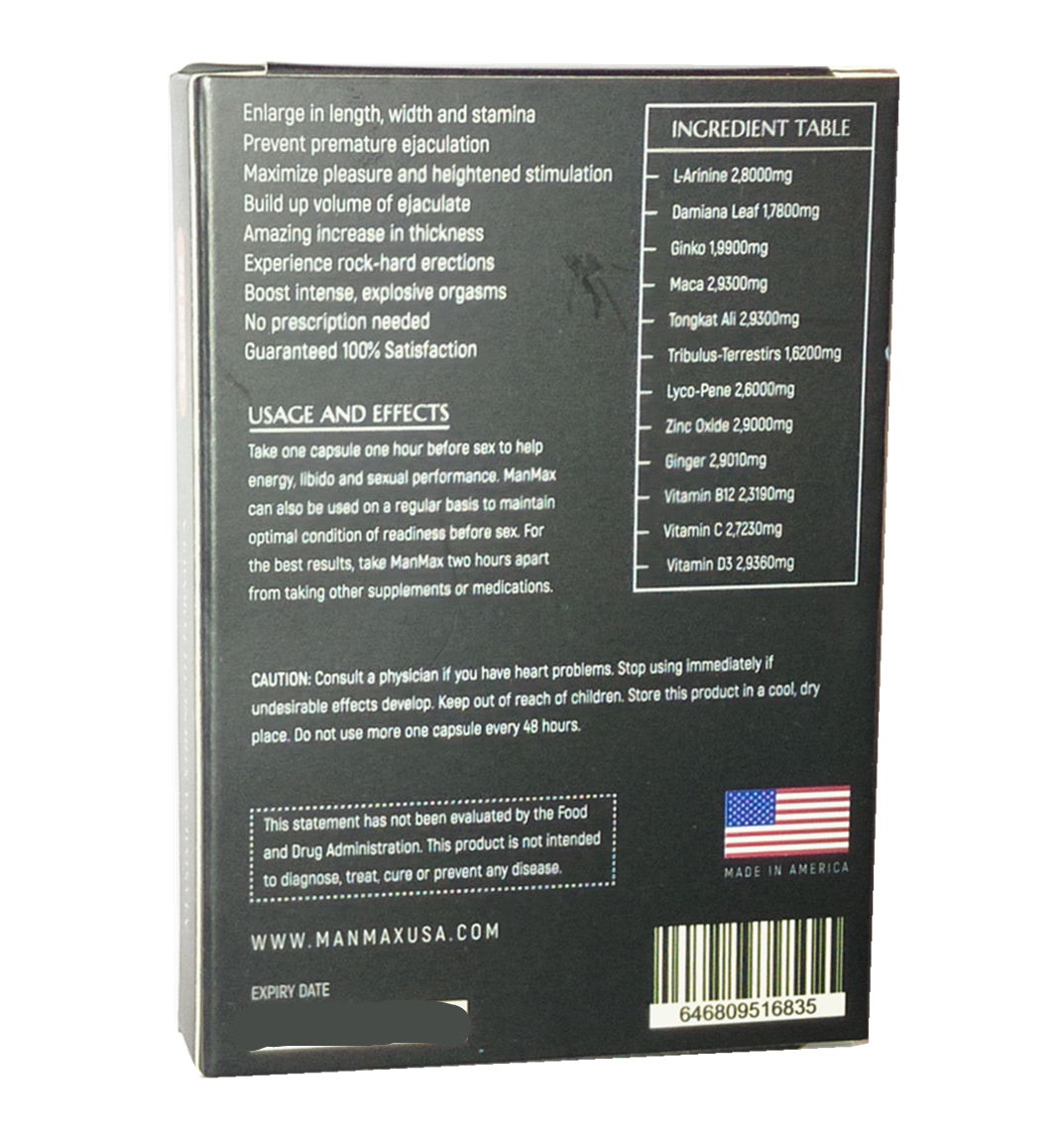 MANMAX - Natural Male Enhancement 10 Caps